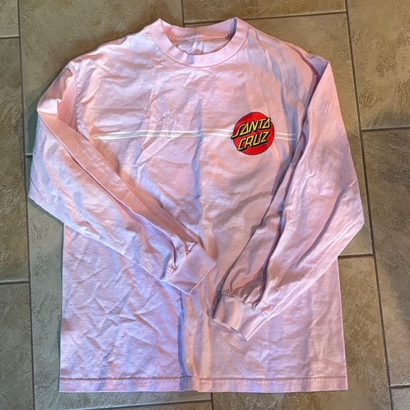 Santa Cruz Skateboards | Tops | Santa Cruz Pink Long Sleeve With Bold ...